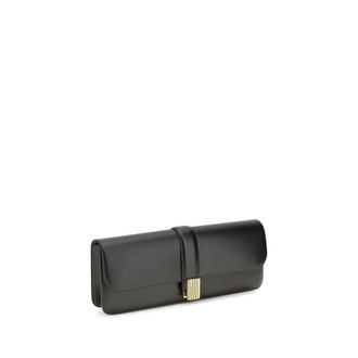 Khaite Womens Blake Clutch Black Calf Leather Bos
