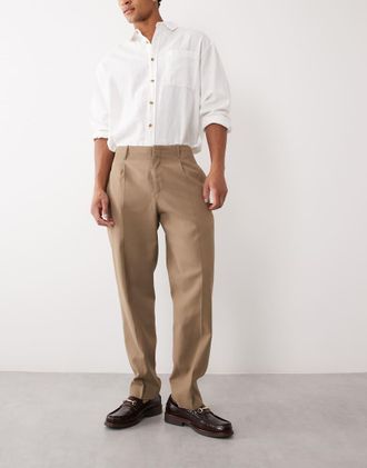 Mango Pantalon droit ajust&eacute; - Kaki-Vert