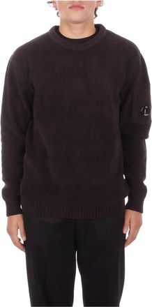 C.P. Company C.p. Company, Homme, Pulls, Noir, Taille: XL Pull Ras du Cou en Chenille de Coton