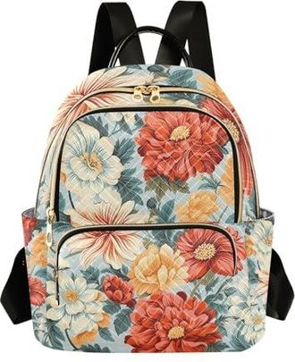 Mnsruu Mini sac à dos pour femme, motif fleurs de camélia rouge, feuilles vertes, couleur discrète, petit sac à dos tendance pour femme, sac à dos décontract