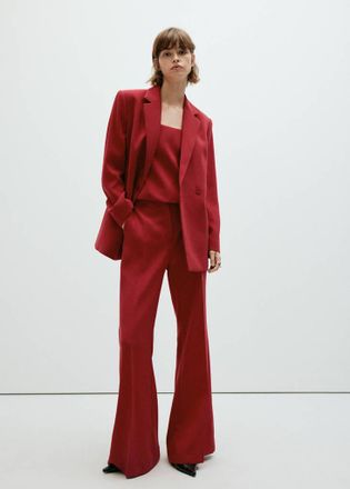 Mango Top uni &agrave; bretelles rouge - Femme - XXS - MANGO