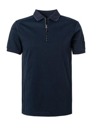 Hackett Herren Zip-Polo blau Baumwoll-Jersey