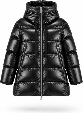 Emma & Gaia Femme, Vestes, Noir, Taille: 48 FR Piumino svasato imbottito