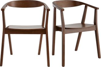 Miliboo Skandinavische Stühle aus dunklem Holz (2er-Set) Bahia