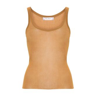 Max Mara Femme, Tops, Brun, Taille: 38 FR D&eacute;bardeur en cuir et soie