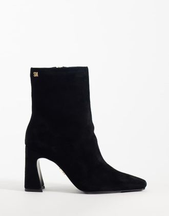 Steve Madden Flares - Bottines &agrave; talon haut en daim - Noir