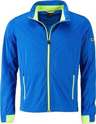 James & Nicholson Homme Veste Softshell Fonctionnelle, Sports et Loisirs (XL, Bleu Vif/Jaune Vif)