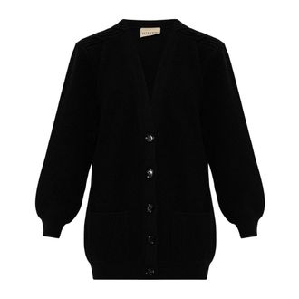 Valentino Garavani Woll Cardigan mit Taschen - - Knitwear - Damen - Schwarzk - S
