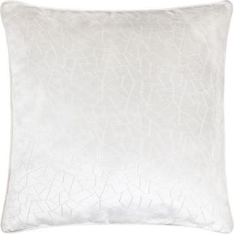 furn. Hoem Malans Paspeliertes, mit Samt und Polyester gef&uuml;lltes Kissen - Milch - 45 x 45 cm