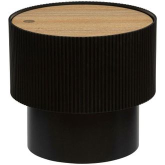 Atmosphera Kaffeetisch Enola Eschenfurnier - schwarz - D.38 -5 cm