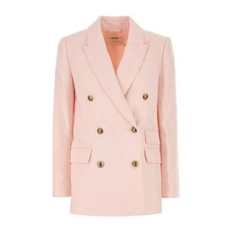 Zimmermann Femme, Vestes, Rose, Taille: 42 FR Pastel Pink Linen Crush Blazer