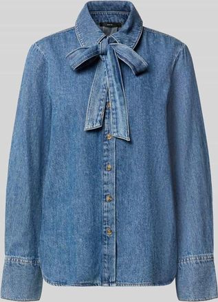 Zero Relaxed Fit Hemdbluse aus reiner Baumwolle in Denim-Optik