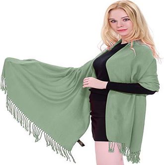 CJ Apparel Vert Laurier Châle Népalais écharpe la CouVerture Conception de Couleur Unie