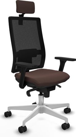 Piqueras y Crespo Ergonomischer Stuhl mit Lendenwirbelst&uuml;tze mit 3D-Armlehnen und h&ouml;henverstellbarem Kopfteil, ausgestattet mit 5 Positionen und injiziertem Schaum. Sch