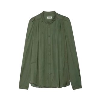 Zadig&Voltaire Tchin Satinbluse - - Blouses & Shirts - Damen - Gr&uuml;n - L