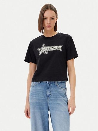 Guess T-Shirt V5GI12 K9RM1 Schwarz Boxy Fit
