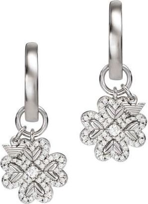 Emporio Armani Boucles doreilles pour femme en acier inoxydable ou semi-précieux avec fermoir à crochet, taille unique, Argent sterling, Pas de gemme