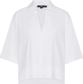 Seventy Femme, Blouses et Chemises, Blanc, Taille: 40 FR Chemisier manches 3/4 en jersey et popeline