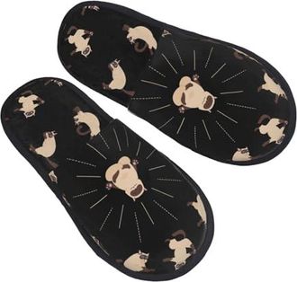 Generic Yoga Des Chats Unisexe Chaussures De Maison Chaud Slippers Peluche Chaussons Pour Maison Hiver Int&eacute;rieur L