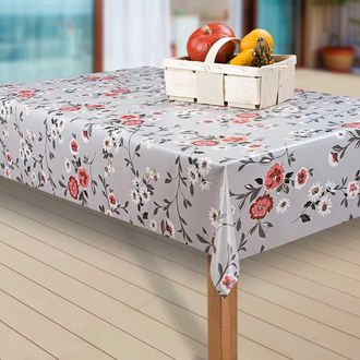 Laro Wachstuch-Tischdecke Abwaschbar Garten-Tischdecke Wachstischdecke PVC Plastik-Tischdecken Eckig Meterware Wasserabweisend Abwischbar, Muster:Blumen Gr