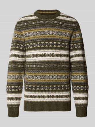 Mc Neal Slim Fit Strickpullover aus Baumwoll-Mix mit Rundhalsausschnitt