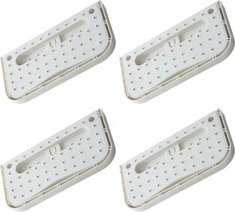 Lurrose Wandschuhregal Faltbar 4 St&uuml;ck Wandmontierter Schuhorganizer aus Kunststoff Wei&szlig; mit Klebender Befestigung Platzsparend f&uuml;r Badezimmer Eingangsbereich