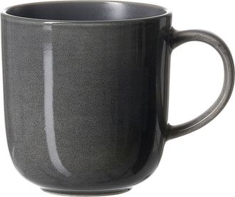 Ritzenhoff & Breker Toledo Kaffeebecher, 400 ml, Runder Henkelbecher mit Farbverläufen, Skandinavisches Design mit Reaktivglasur, Steinzeug, Dunkelgrau