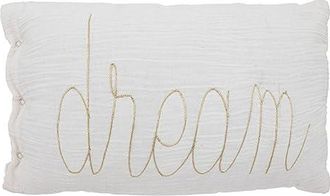 Atmosphera Atmosphera - Coussin rectangulaire Lili en Gaze de Coton 50x30cm Blanc