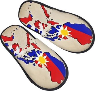 Generic Carte Abstraite Du Drapeau Philippin Homme Femme Chaussures De Maison L&eacute;g&egrave;res Slippers Chaud Chaussons Pour Hiver Ext&eacute;rieur Int&eacute;rieur M