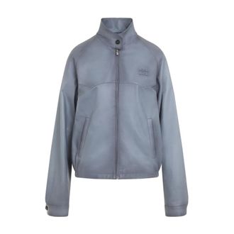 Miu Miu Nappalederjacke - - Jackets - Damen - Blau - S