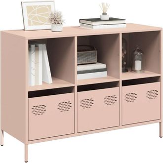 vidaXL Buffet rose 101,5x39x73,5 cm acier lamin&eacute; &agrave; froid - Vidaxl