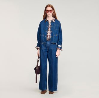 Sandro Denimjacke mit Zierkn&ouml;pfen