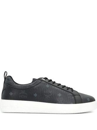 MCM baskets Visetos &agrave; logo imprim&eacute; - Noir