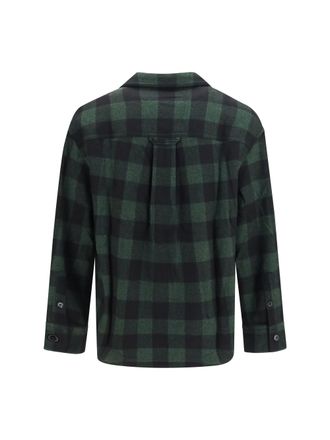 Ami Checked Merino Wool Shirt - Green