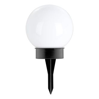 Eglo LED Solar Kugel Puglia, Gartenlampe mit Erdspie&szlig;, Solarlampe f&uuml;r au&szlig;en, Outdoor Lampe Garten aus Kunststoff in Schwarz und Wei&szlig;, warmwei&szlig;, IP44, &Oslash; 15 