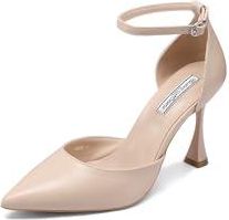Queen Helena Escarpins &agrave; talons aiguilles Chaussures &eacute;l&eacute;gantes avec bracelet K3328, Nude Pu, 39 EU