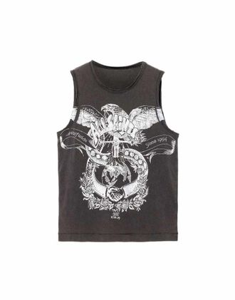 AllSaints Emblems Jenny Tanktop in verwaschenem Schwarz