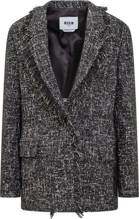 Msgm Msgm, Femme, Vestes, Noir, Taille: 40 FR Blazer en boucl&eacute; avec micro-sequins