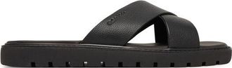 Calvin Klein Pantoletten Sq Molded Sandal Xcross Lth HM0HM02235 Schwarz