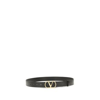 Valentino Garavani Mens Black Calf Leather Bos Taurus Regular Belt
