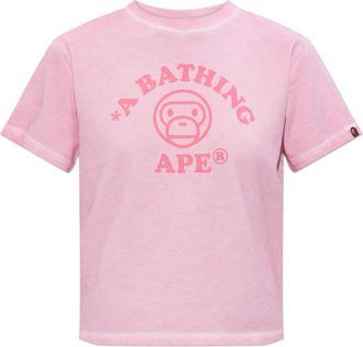 A Bathing Ape A Bathing Ape, Femme, Tops, Rose, Taille: 40 FR Logo T-Shirt