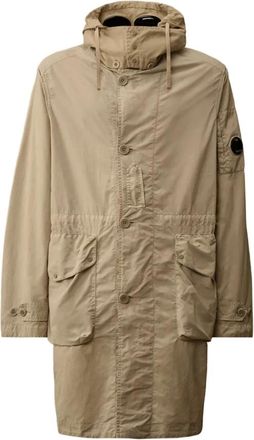 C.P. Company C.p. Company, Homme, Manteaux, Beige, Taille: S Parka en nylon avec capuche amovible