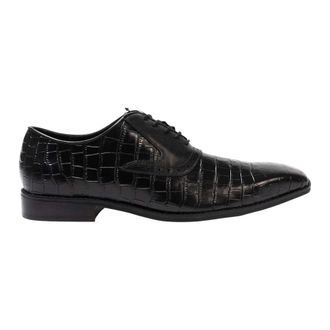 Giorgio Krokodil Oxford-Schuhe f&uuml;r Herren, Vollnarbenleder (Schwarz)