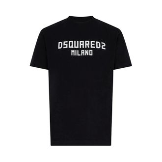 Dsquared2 Homme, Tops, Noir, Taille: 2XL Logo Print T-shirt