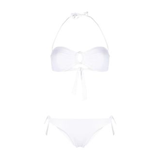 Fisico Bandeau-Bikini mit Cut-Out - - Swimwear - Damen - Wei&szlig; - S