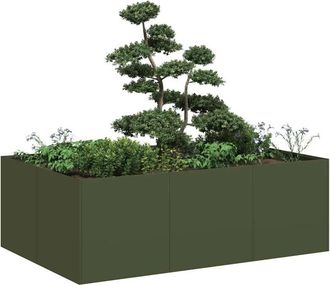 vidaXL Jardini&egrave;re vert olive 120x80x40 cm acier - Vidaxl