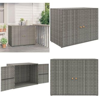 vidaXL Armoire de rangement jardin Gris 100x55,5x80 cm R&eacute;sine tress&eacute;e - Meuble De Jardin - Armoire De Rangement Ext&eacute;rieur - Abri De Jardin - Rangement