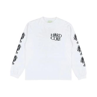 Aries Homme, Sweatshirts et sweats &agrave; capuche, Blanc, Taille: XL T-Shirt Manches Longues Palm