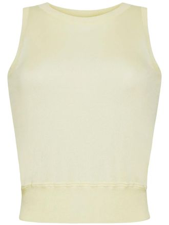 Adam Lippes haut Shell en maille fine - Jaune