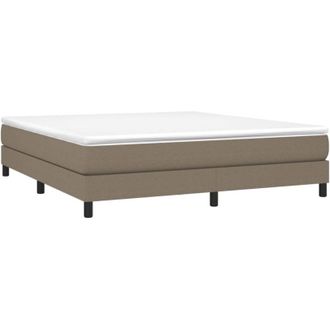 vidaXL Vidaxl - Cadre de lit &agrave; ressorts taupe 160x200 cm - Tissu 100% polyester - Structure en contreplaqu&eacute; - Hauteur 25 cm - Lit simple confortable